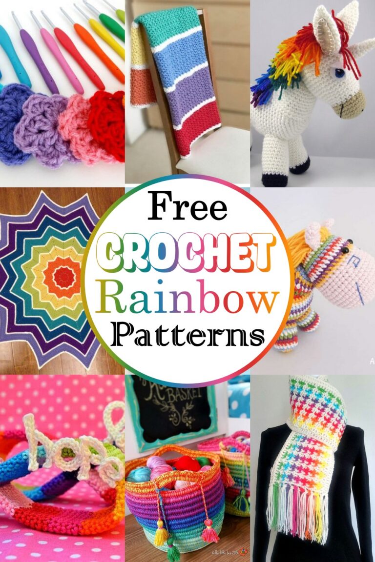 33 Free Crochet Rainbow Patterns To Color Up Any Item!