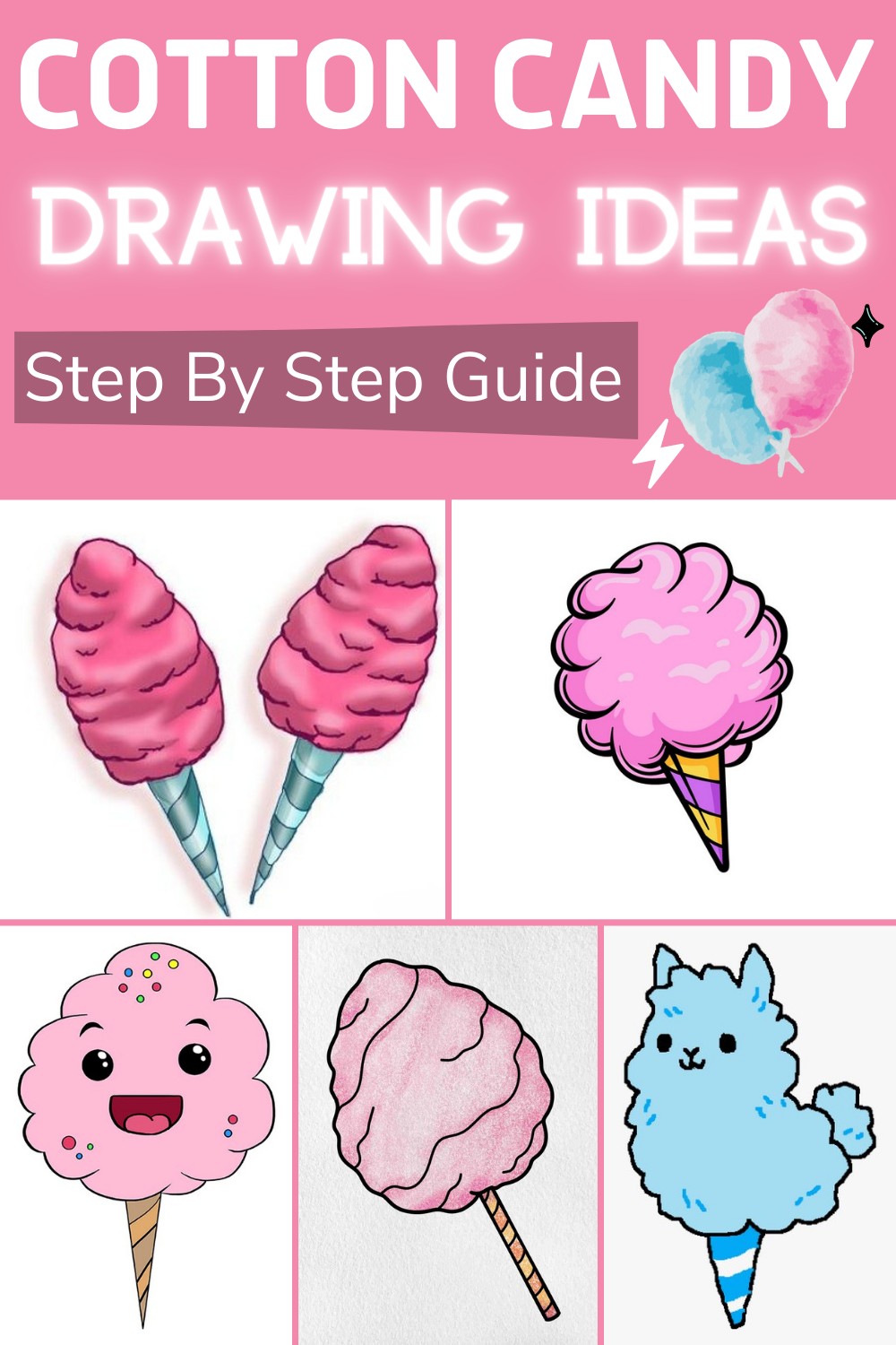 17 Cotton Candy Drawing Ideas How To Draw Cotton Candy DIYnCrafty