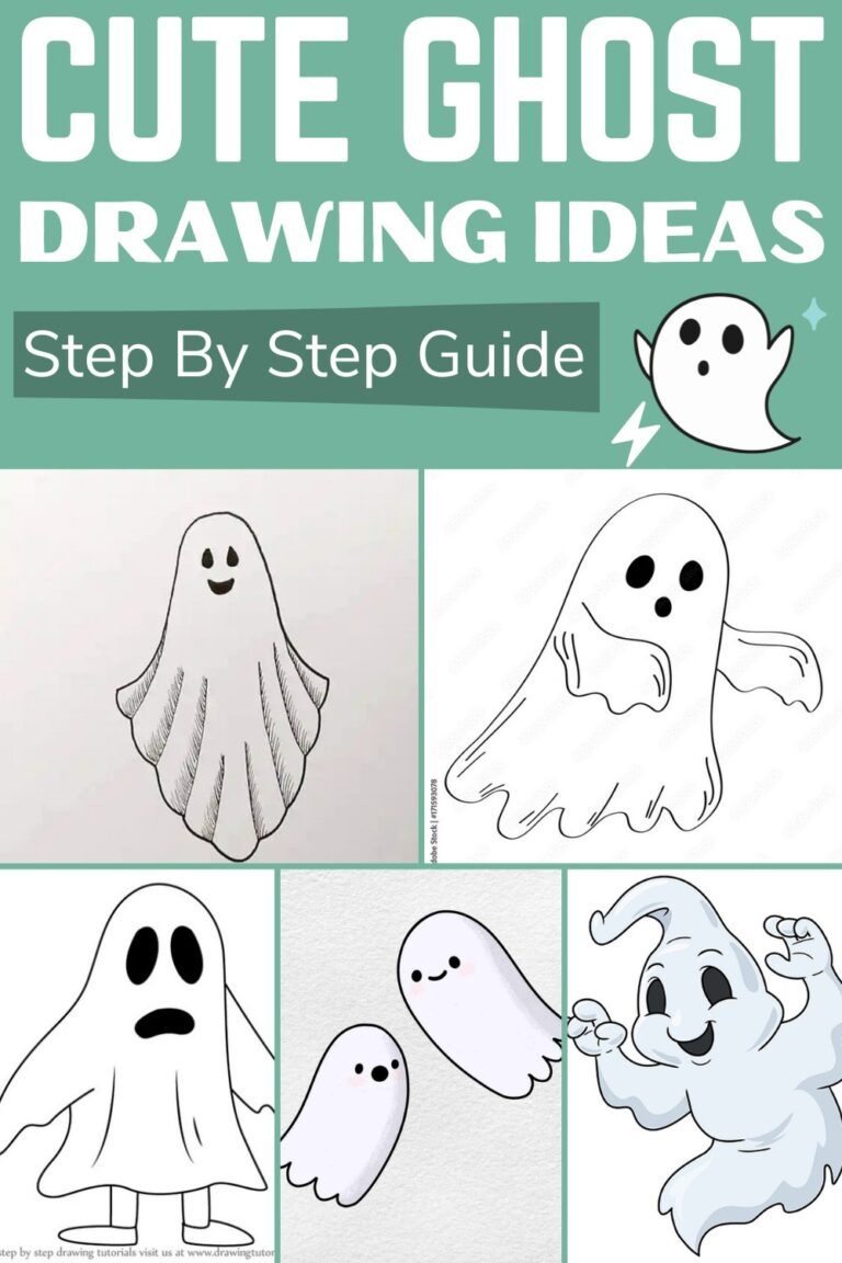 21 Cute Ghost Drawing Ideas - How To Draw A Ghost - DIYnCrafty