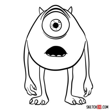 19 Mike Wazowski Drawing Ideas - How To Draw Mike Wazowski - DIYnCrafty