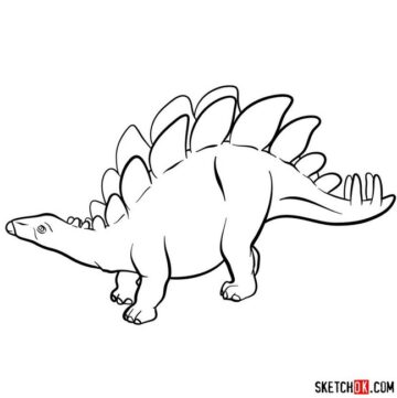 18 Stegosaurus Drawing Ideas - How To Draw Stegosaurus - DIYnCrafty