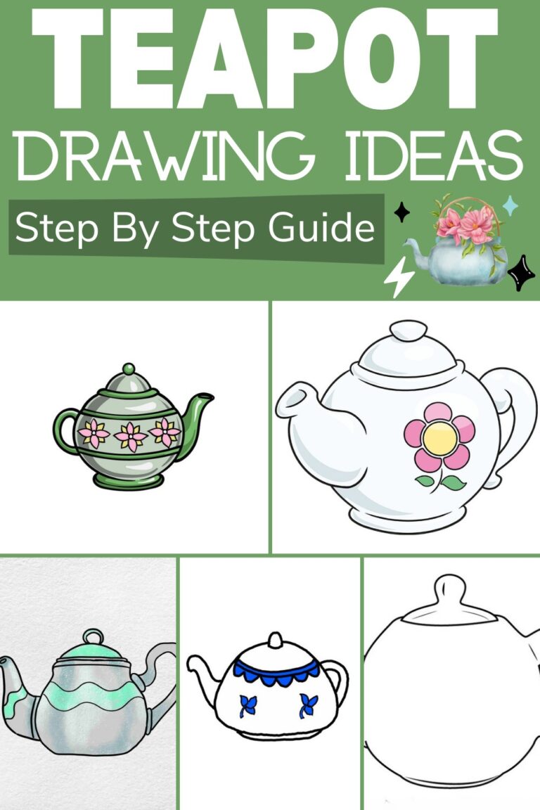 13 Teapot Drawing Ideas - How To Draw Teapot - DIYnCrafty